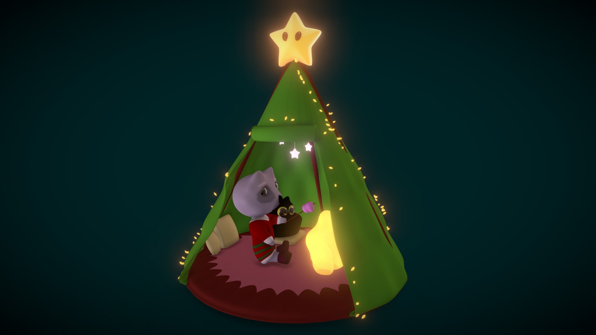 Christmas Tipi - 3D model by Eklyn [def84fd] - Sketchfab