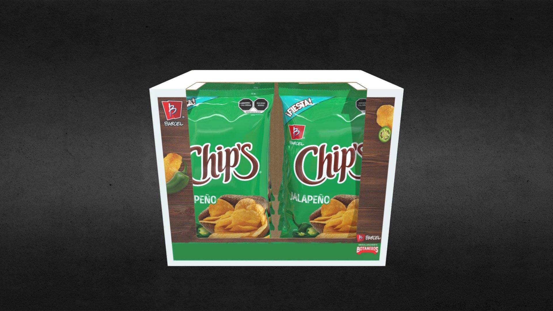 CAJA EXHIBIDOR CHIPS JALAPEÑO 350G - 3D model by Bimbo (@BimboPanes) [df0040e] - Sketchfab