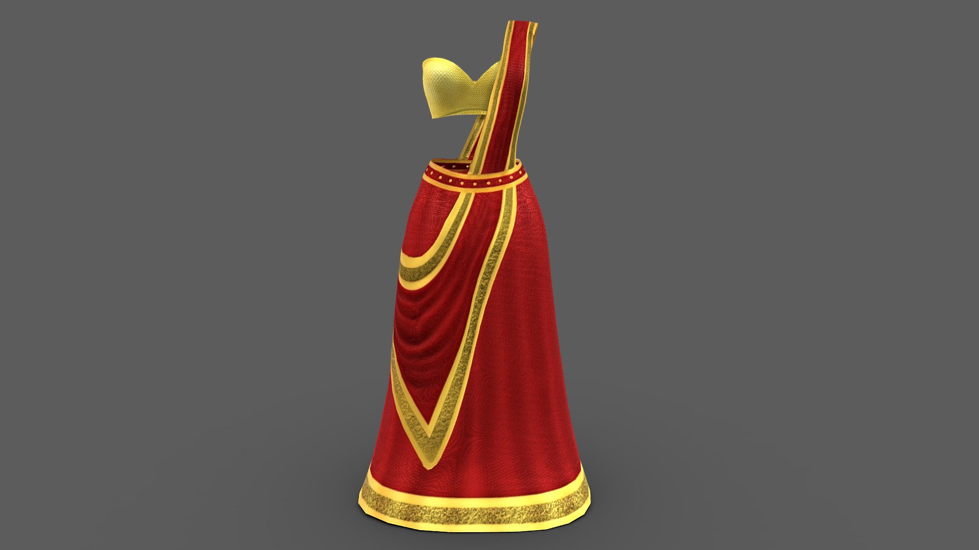 Female Floor Length Traditional Saree Dress - Buy Royalty Free 3D model ...