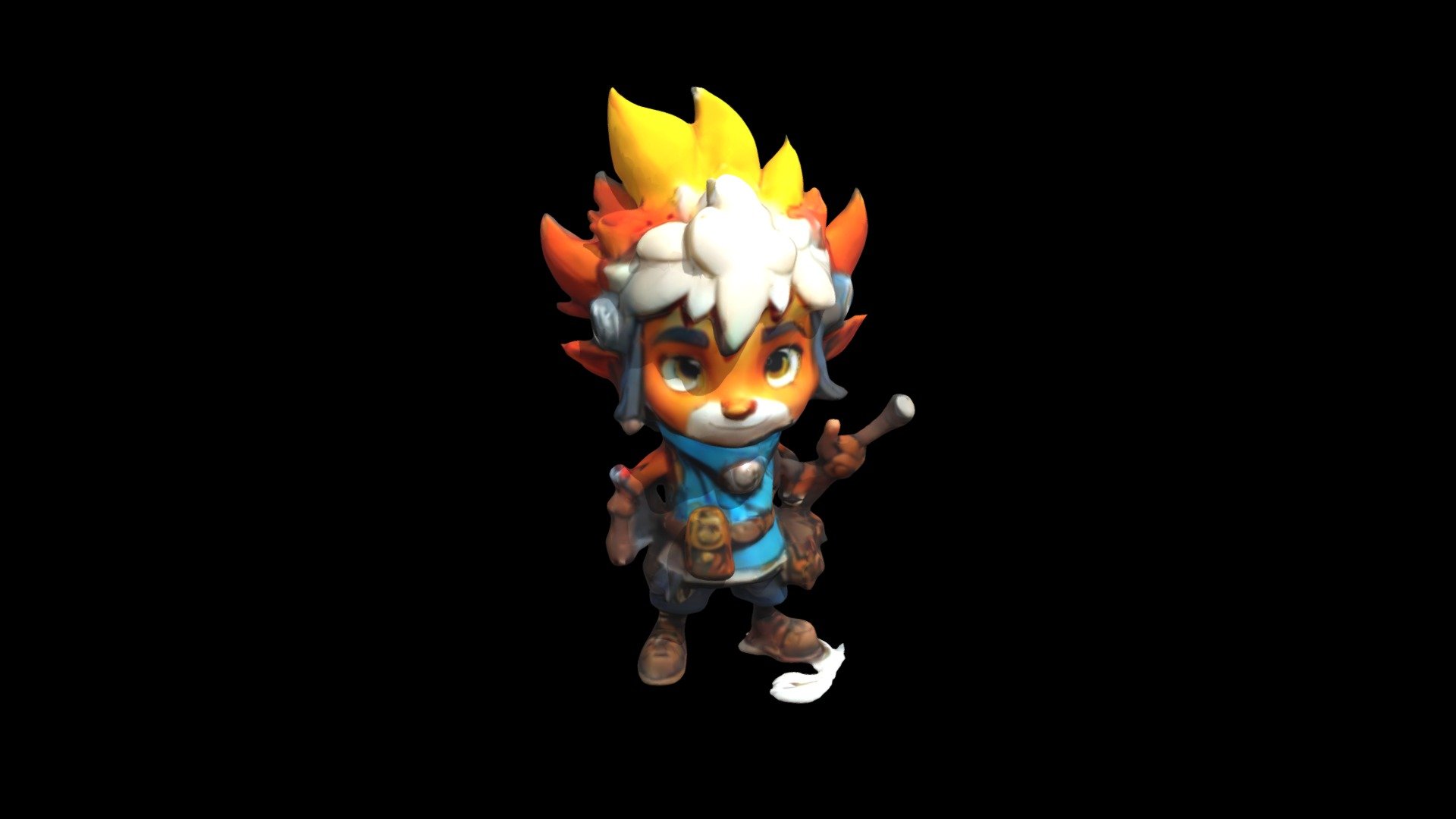 a cartoon character with the word flux on the - Download Free 3D model ...