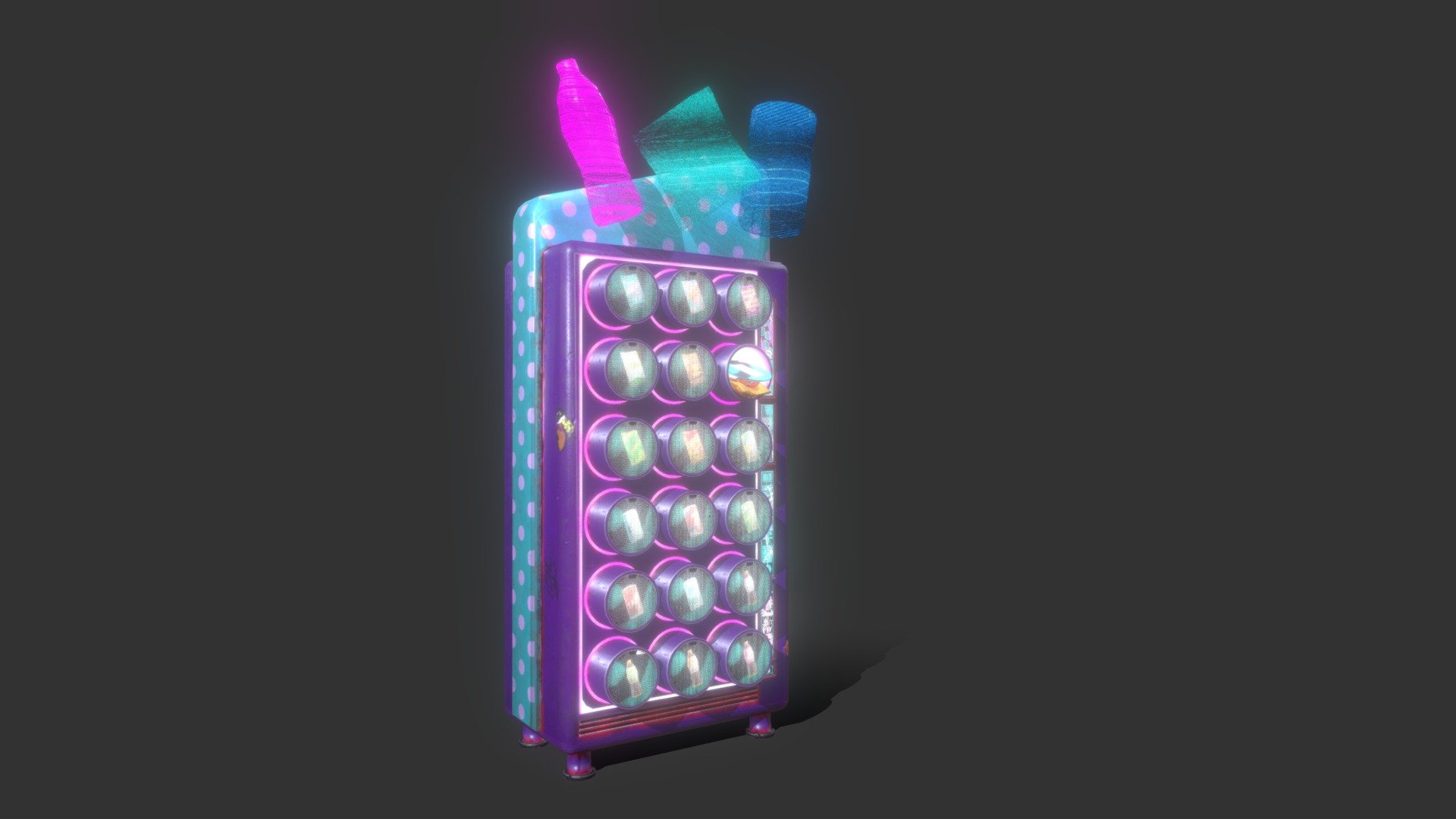 Cyberpunk Vending Machine purple with holograms. - 3D model by Jonathan ...