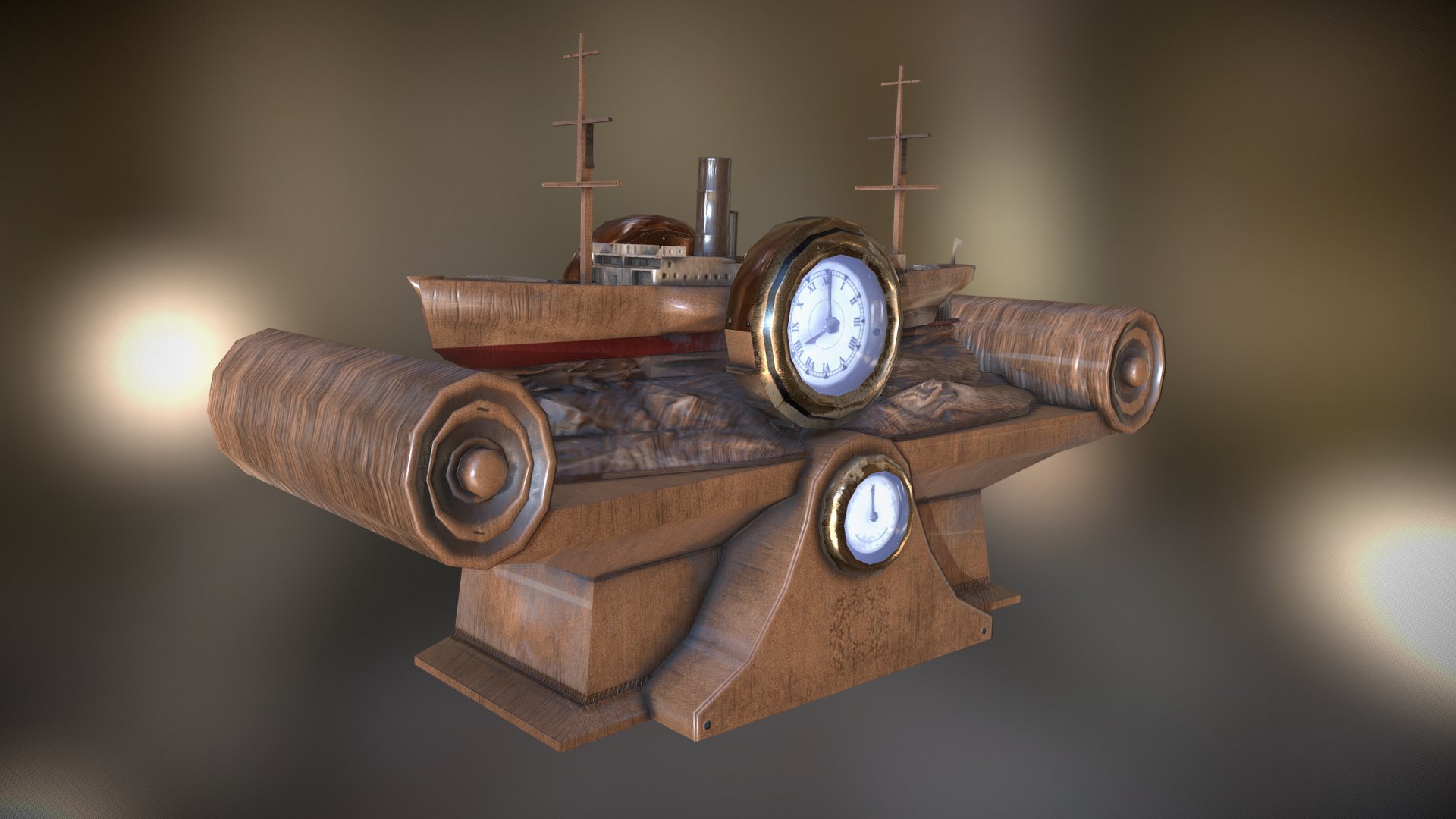 Victorian Paddle Steamship Clock - 3D model by Mad_Lobster_Workshop ...