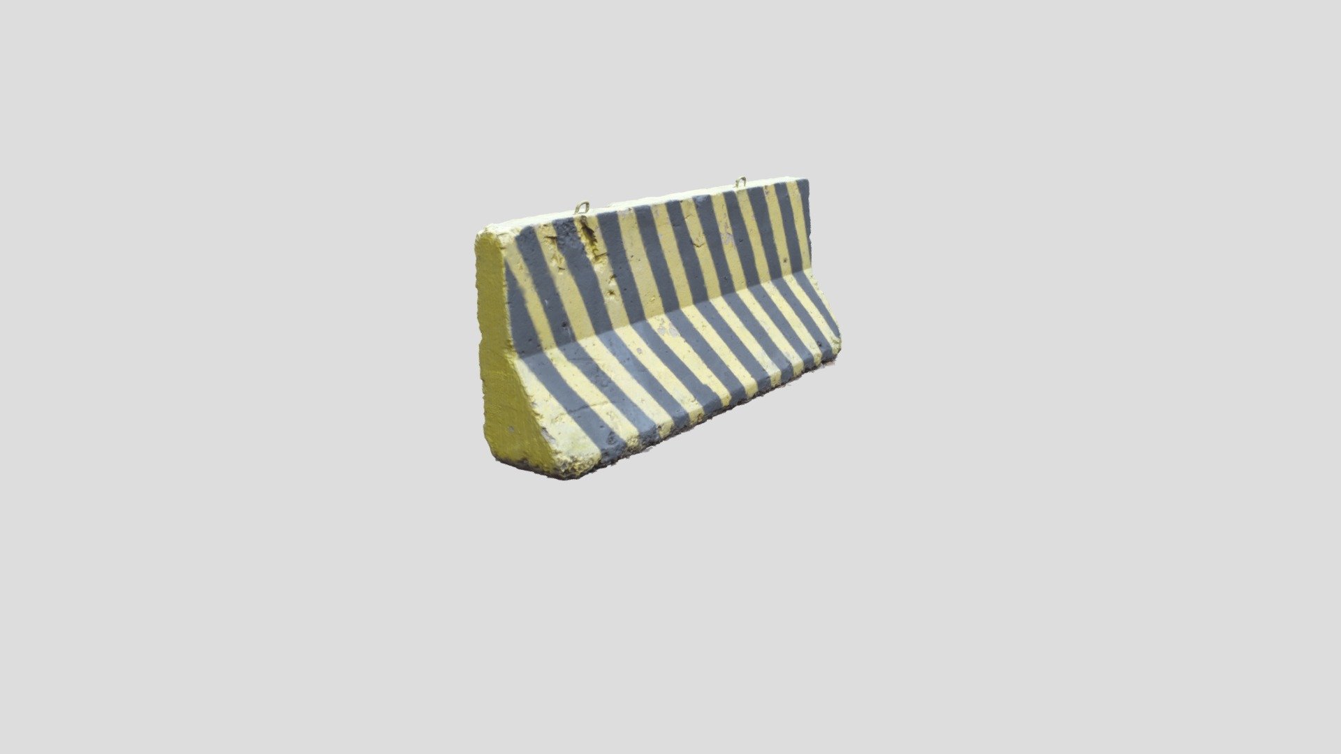Large Black and Yellow Concrete Road Block - Download Free 3D model by ...