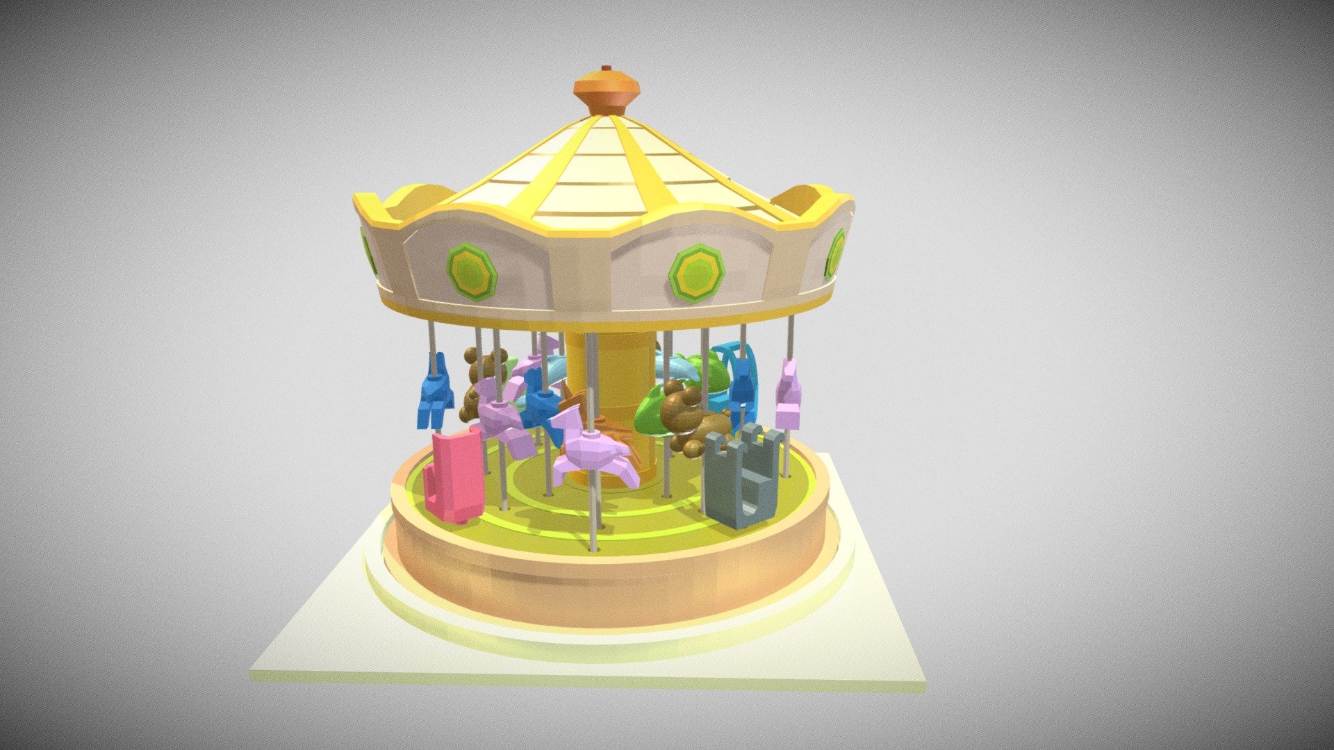 Carousel - Buy Royalty Free 3D model by businessyuen [df0fcbf] - Sketchfab Store