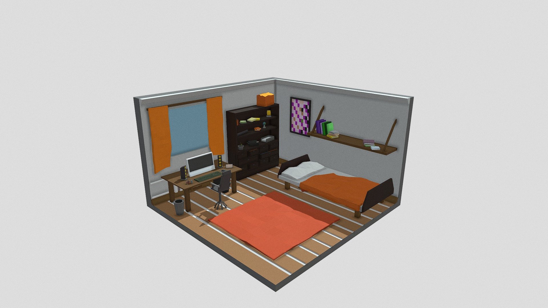 Low poly living room - Download Free 3D model by Vladek (@vladek27 ...