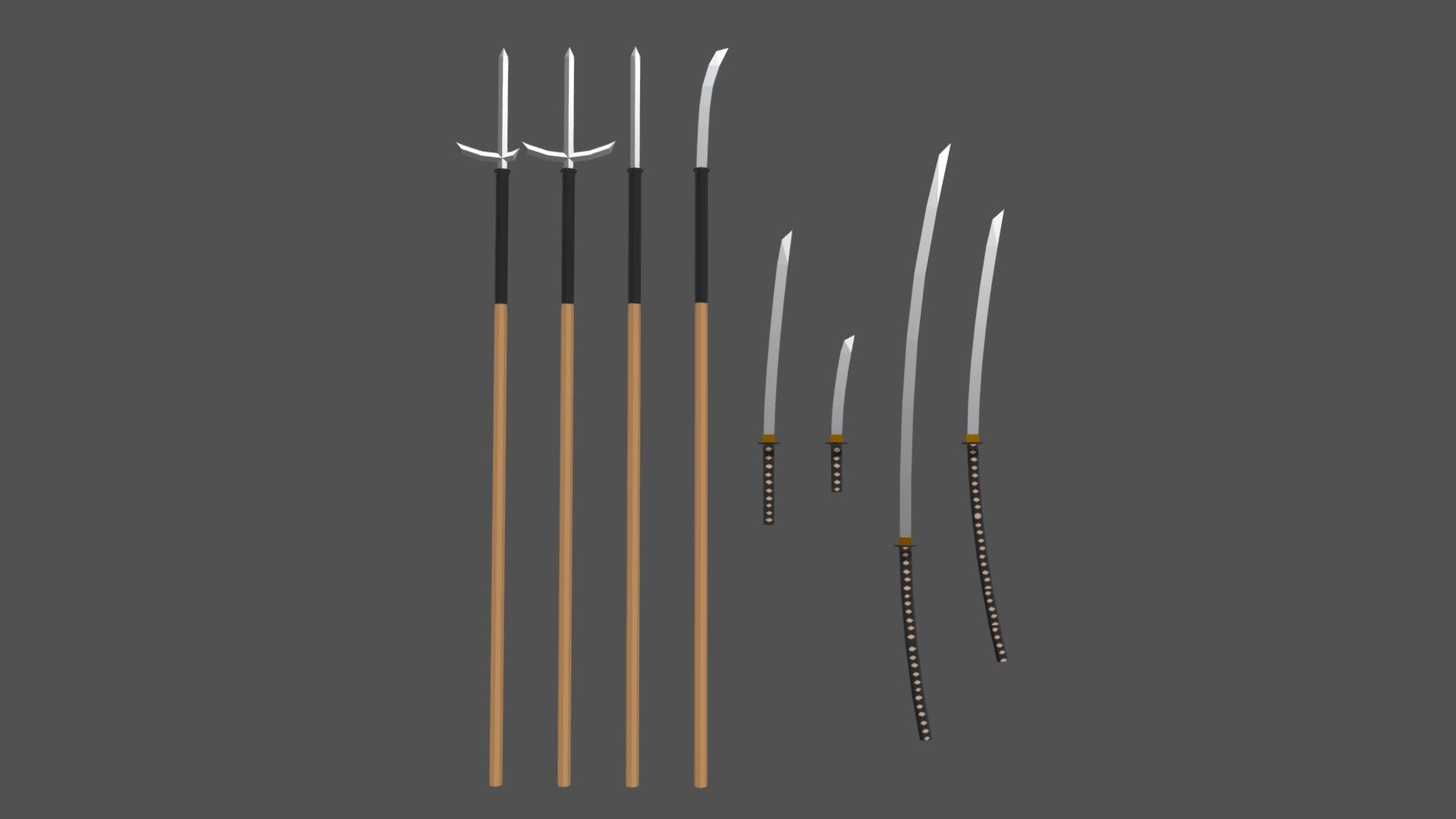 Japanese Weapons - Buy Royalty Free 3D model by CrookedMetal [df233a3 ...