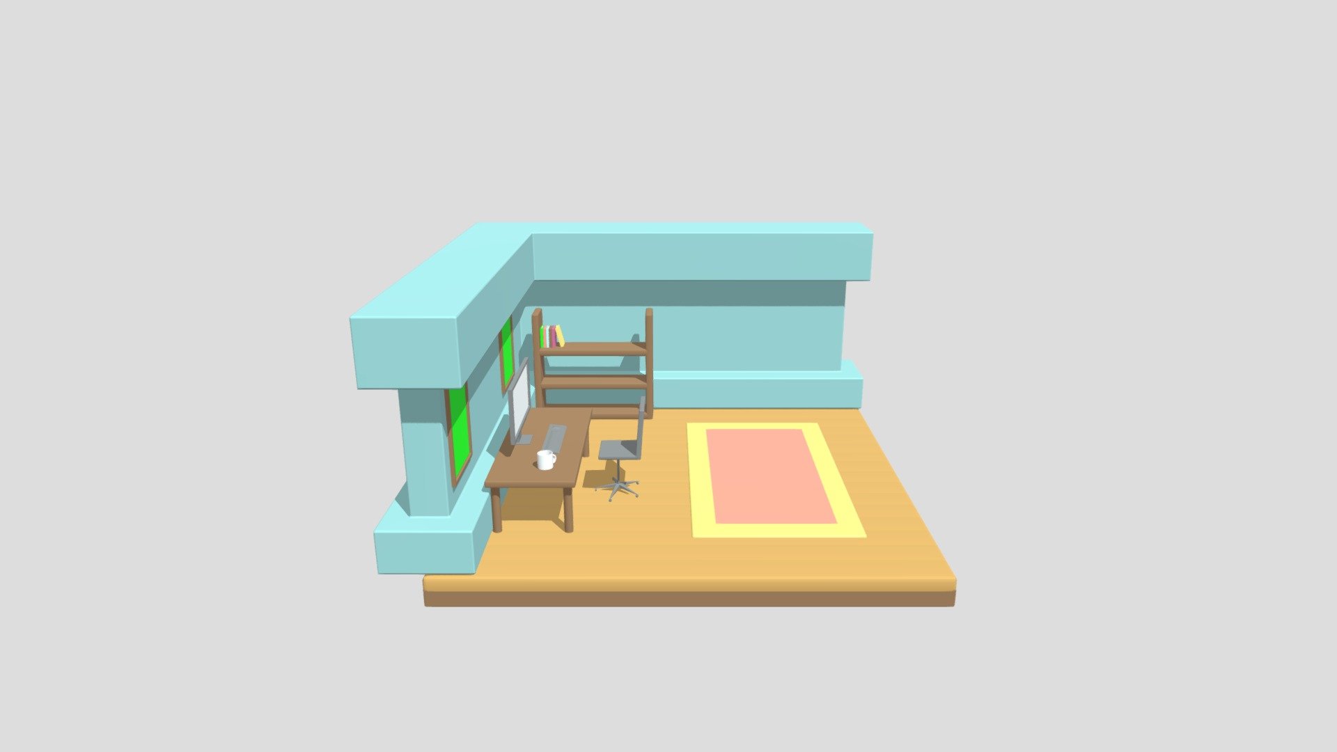 Simple Office - Download Free 3D model by evanvfx (@evanballl) [df2e8b2 ...