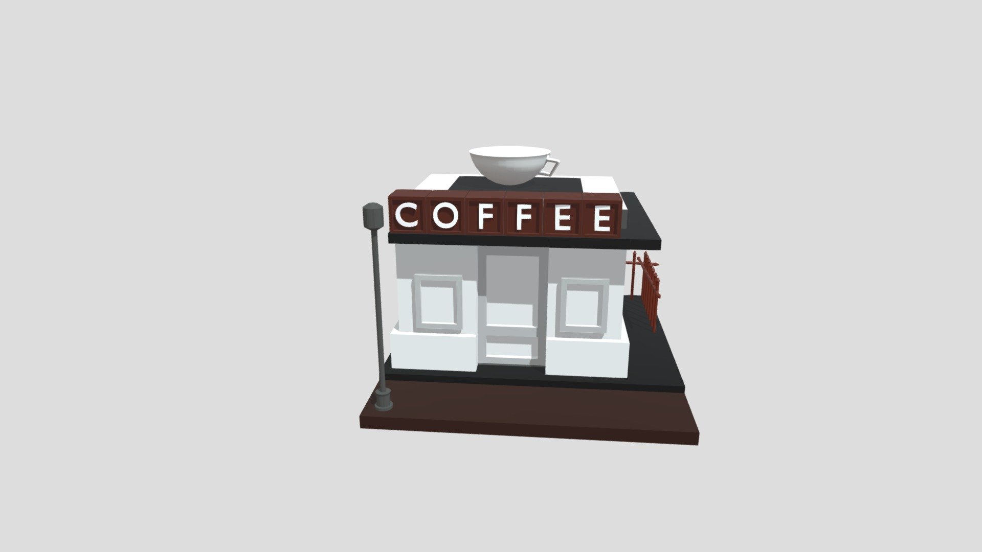 3D Coffee Shop Exterior - 3D model by 3DGB (@3dgb03) [df30c13] - Sketchfab