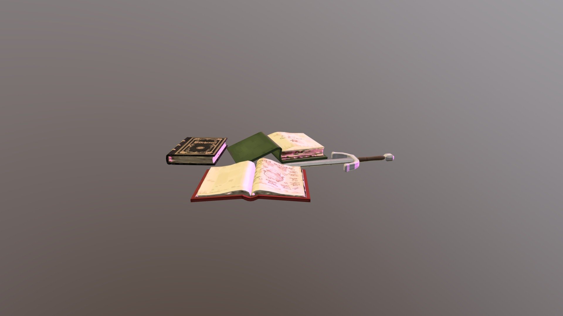 BooksAndDagger - 3D model by Jay3Black3 [df397d6] - Sketchfab