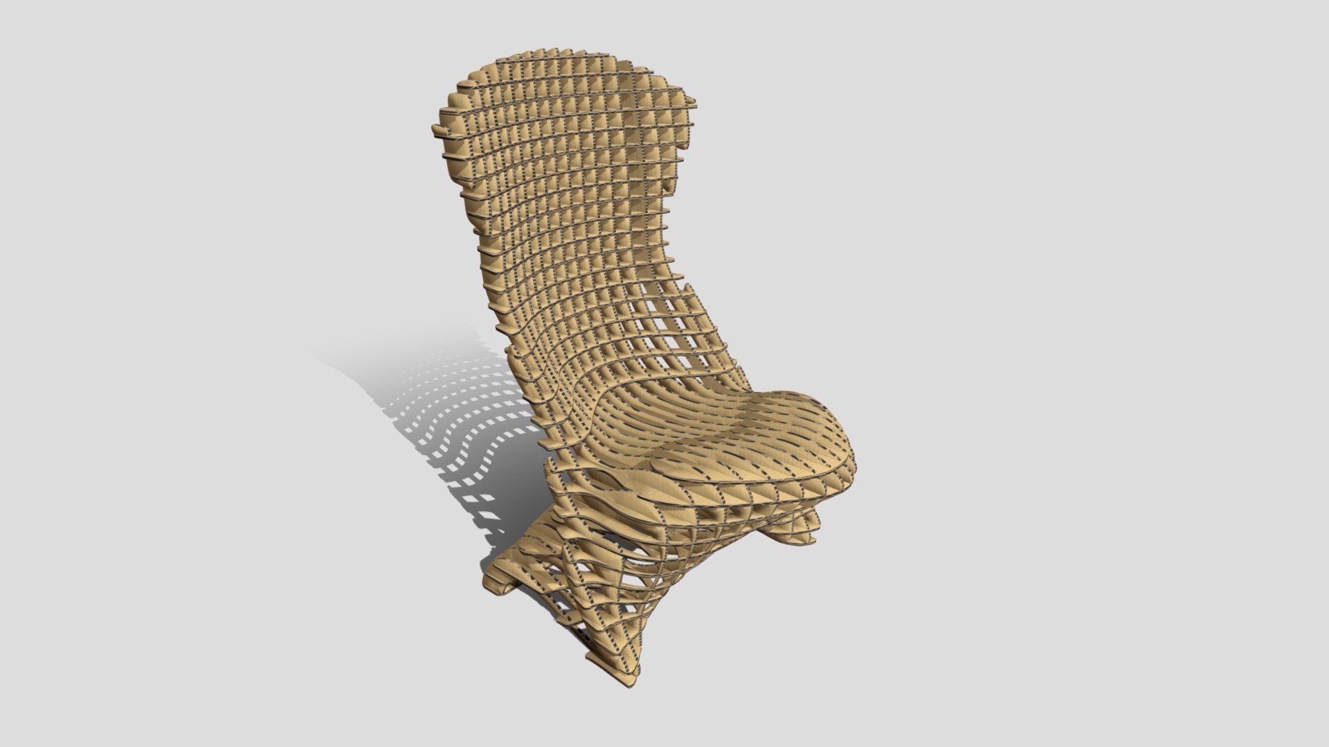 Chair Cardboard concept 2 (interlocked) - Buy Royalty Free 3D model by ...