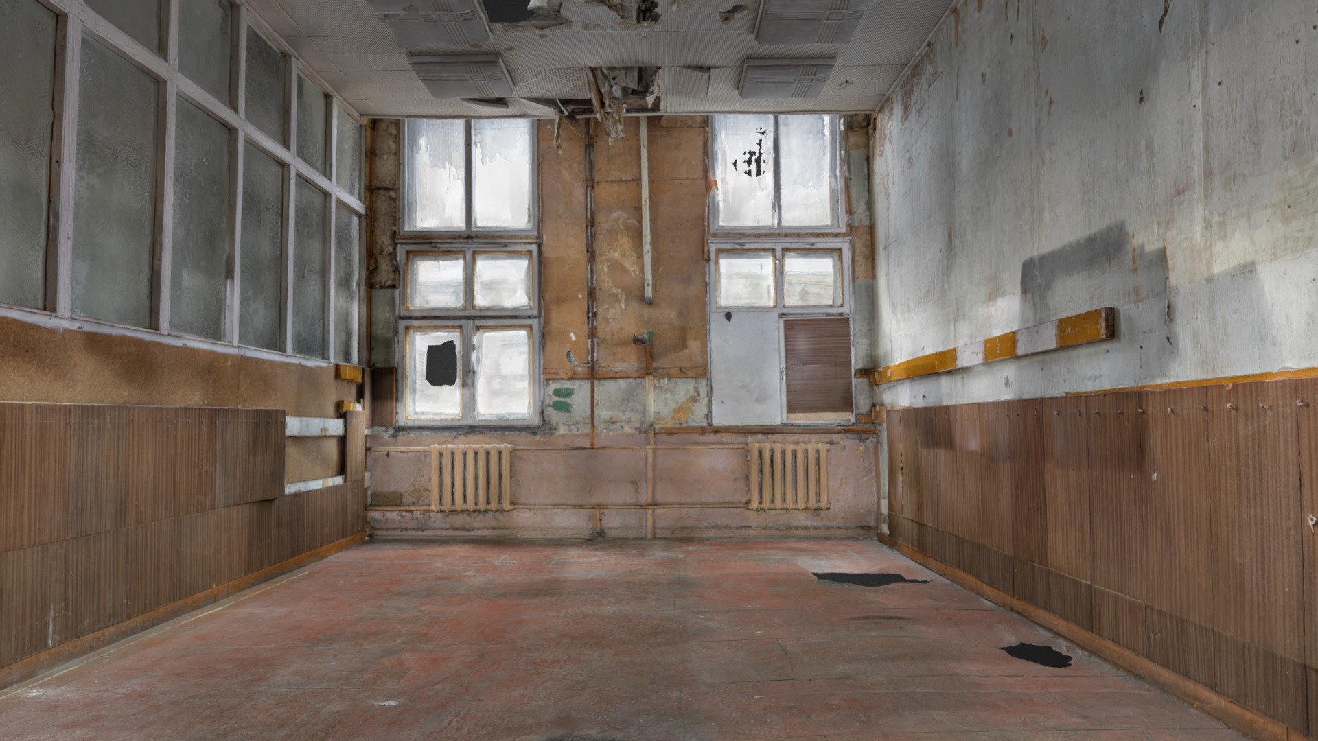 Abandoned Soviet Office with glass windows - Buy Royalty Free 3D model ...