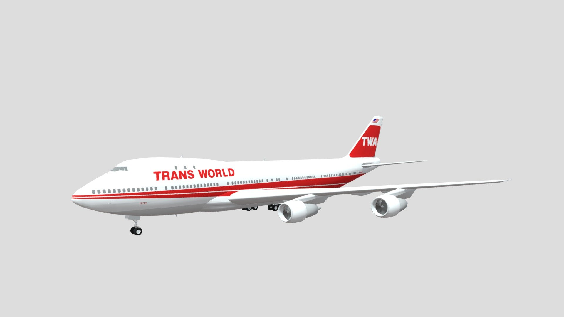 twa 747 1995 - Download Free 3D model by zairiqzairiq [df435ab] - Sketchfab