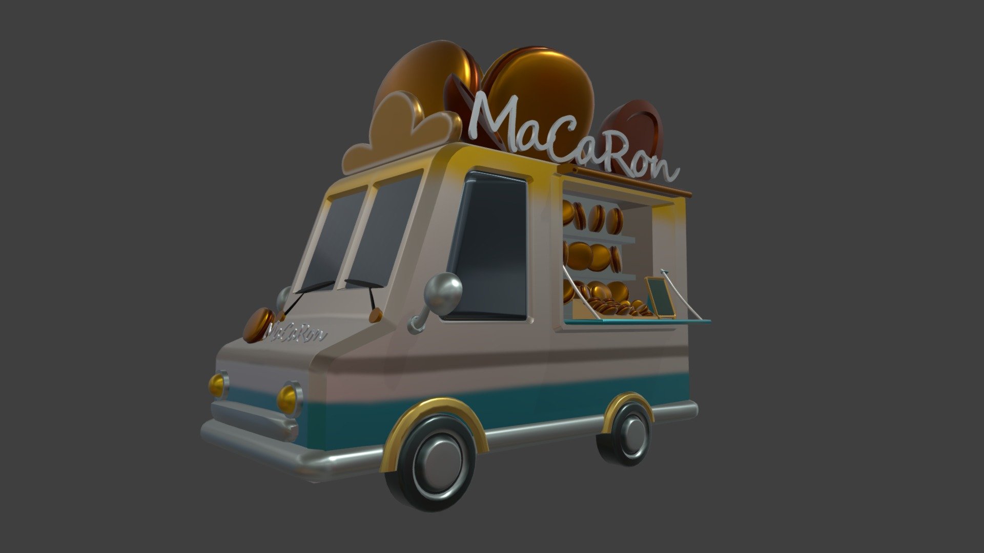 Asset - Cartoons - Food Car - Macaron - Buy Royalty Free 3D model by ...