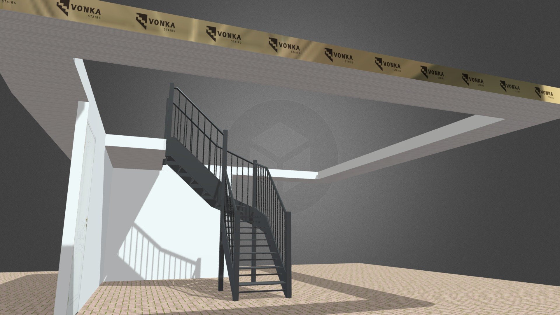 Cherry side stairs v2 - Download Free 3D model by Arek @ Vonka Stairs ...