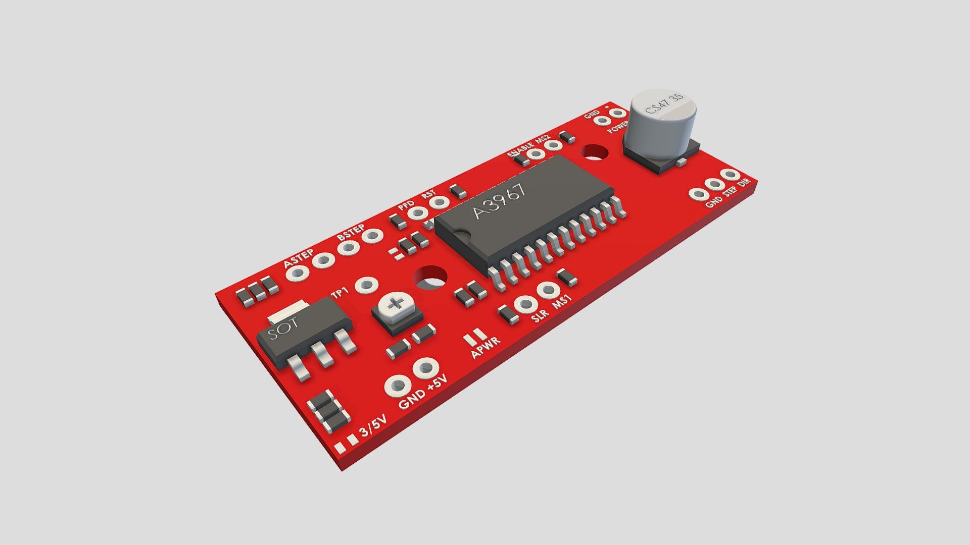 Easydriver Stepper Motor Driver A3967 V44 - Buy Royalty Free 3D model ...