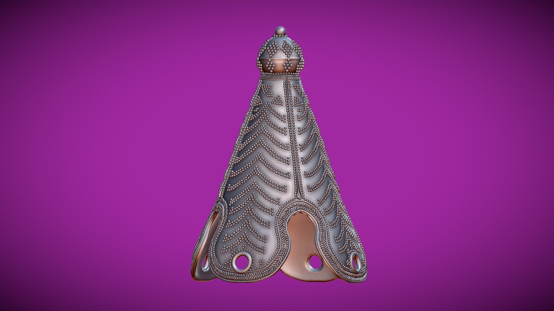 Bj-644 Conical ornamented silver cap-mount - 3D model by Ostvitsya3D ...