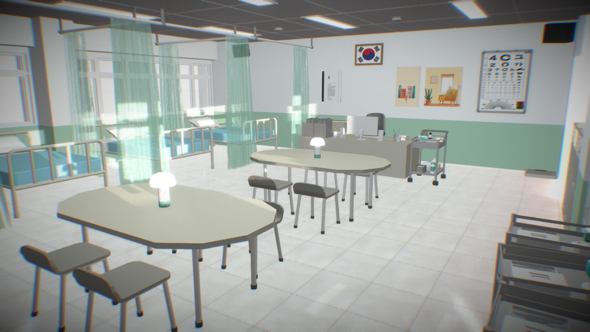 INDOOR interior asset - K school health room - Buy Royalty Free 3D ...