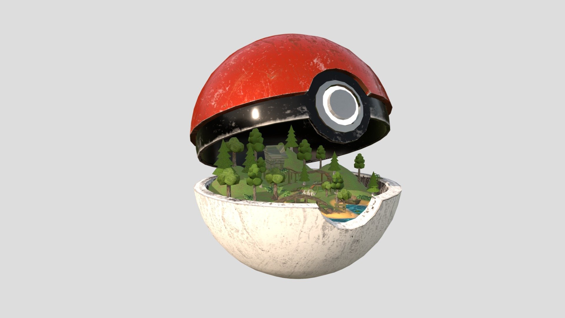 Pokeball_island - Download Free 3D model by Mohit (@mohitvaishnav55 ...
