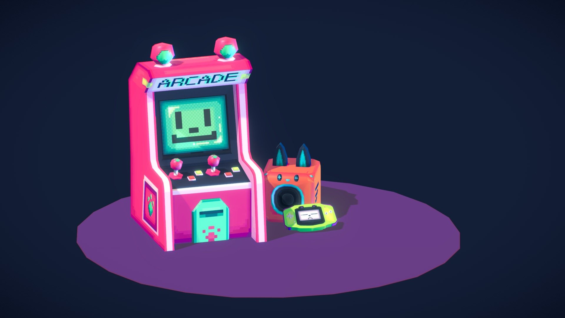 Arcade Scene - 3D model by Biya (@biyen_c) [df5bf2f] - Sketchfab
