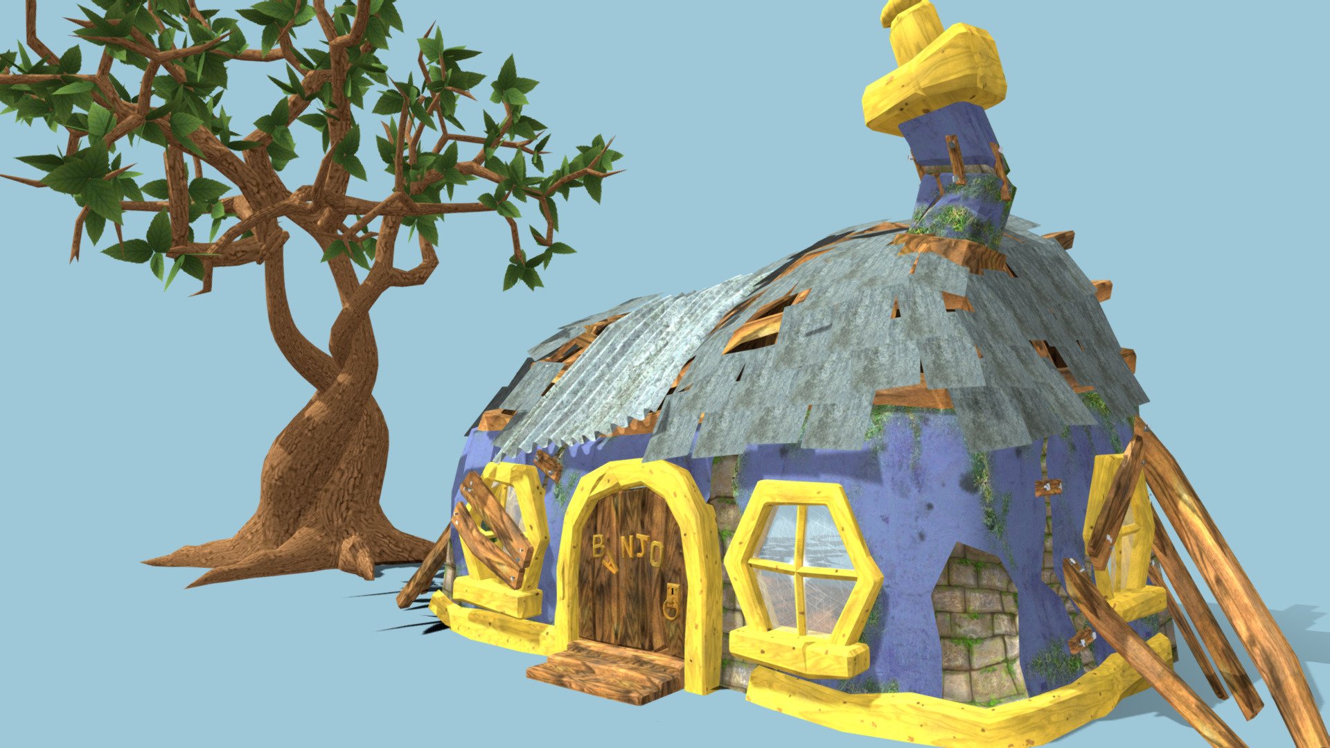 Banjo's House, Exterior with Tree - Download Free 3D model by Facts ...