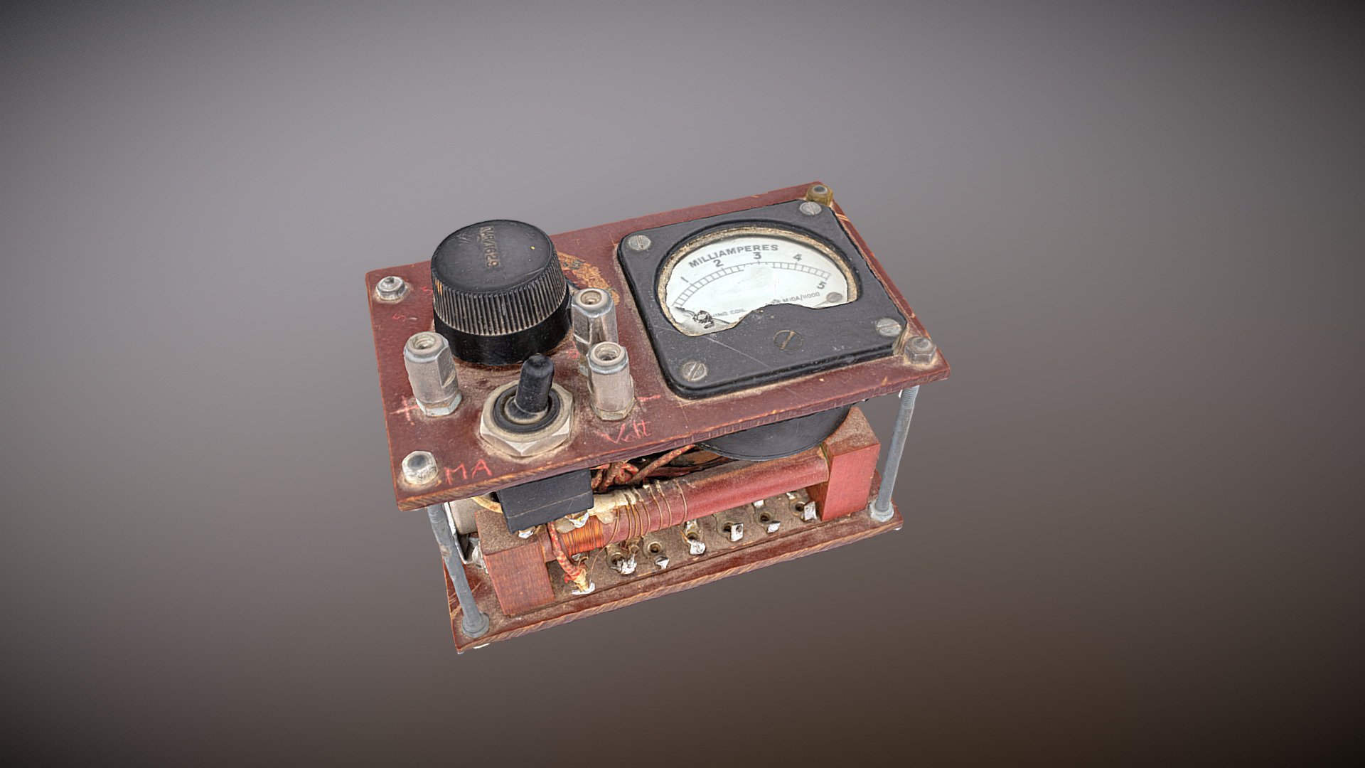Hand made Amp Meter from WW2 - 3D model by secretsofradar [df664e5 ...