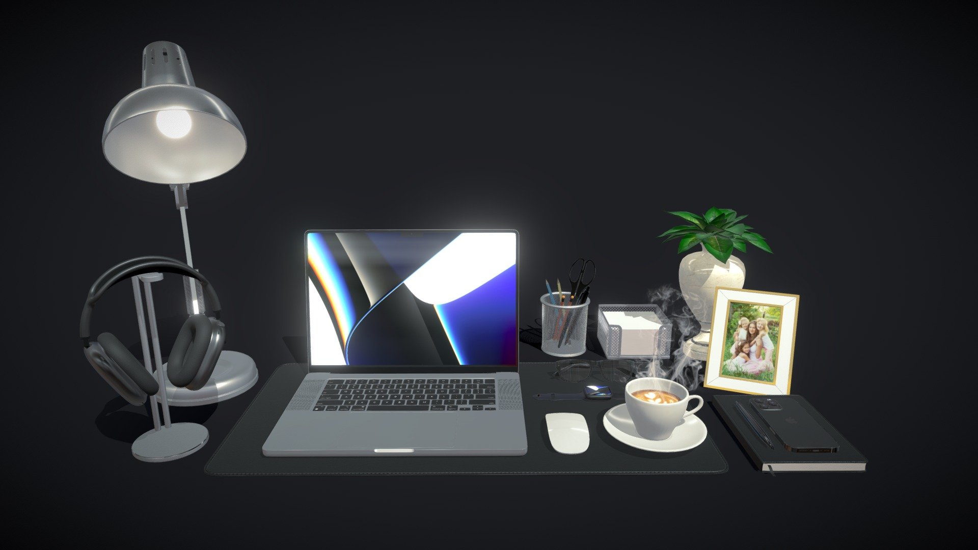 Workspace MacBook 6 - 3D model by madMIX [df6e0dd] - Sketchfab