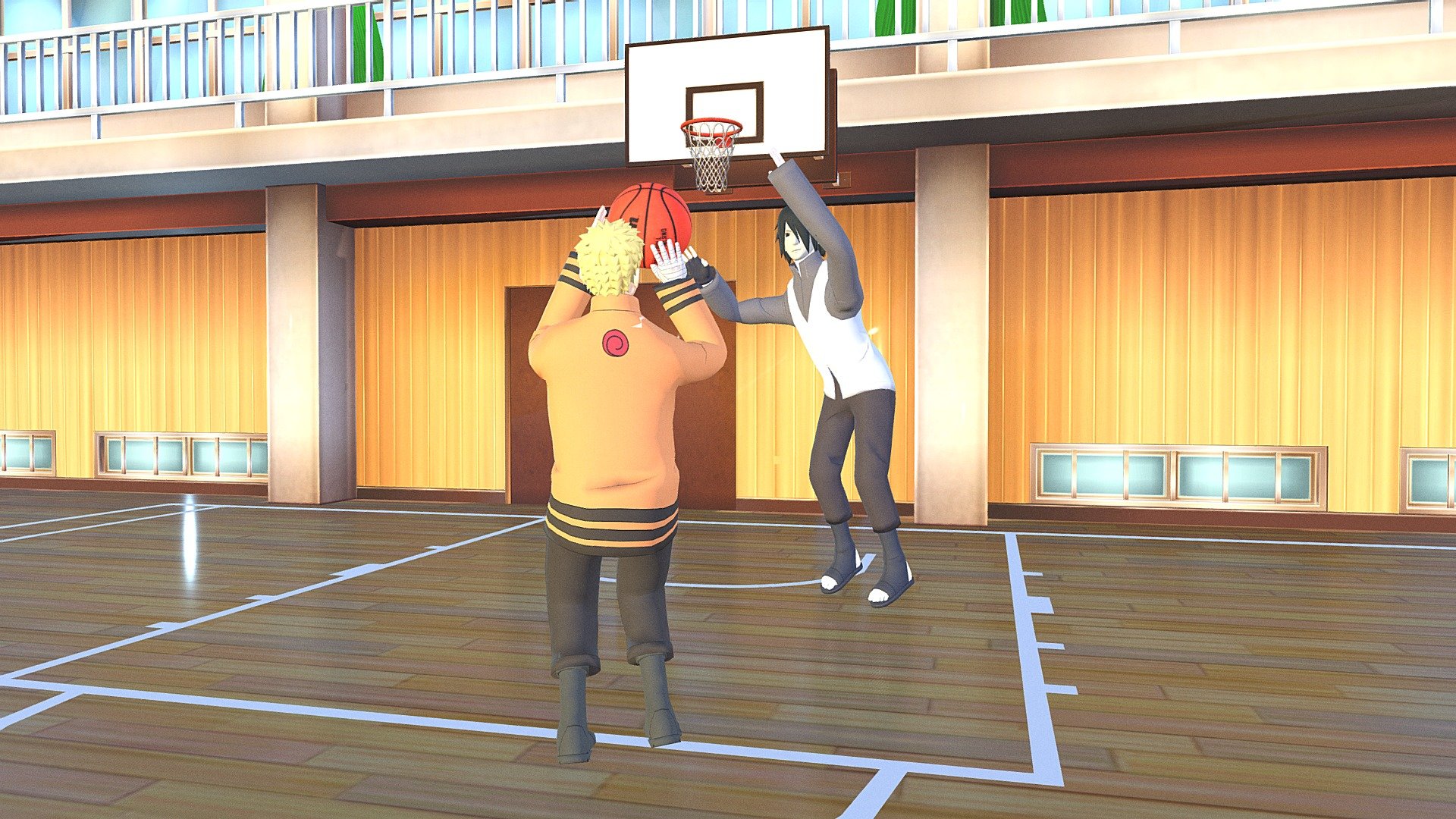 BASKETBALL LEAGUE Naruto Sasuke Battle - 3D model by Alien Haircut (NHI ...