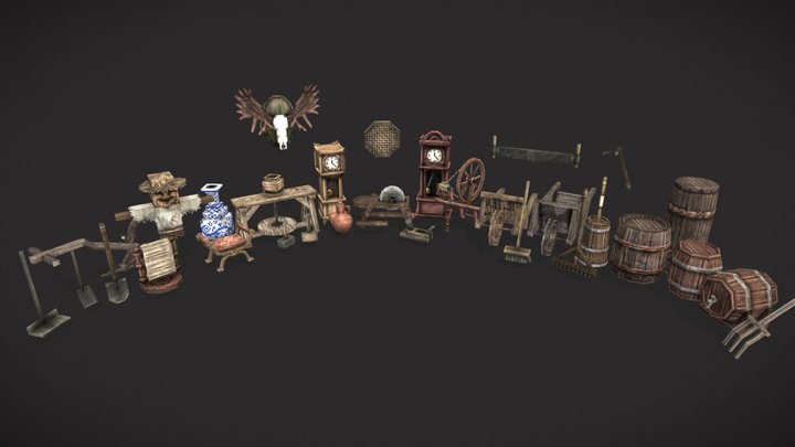 Spinning-wheel 3D models - Sketchfab