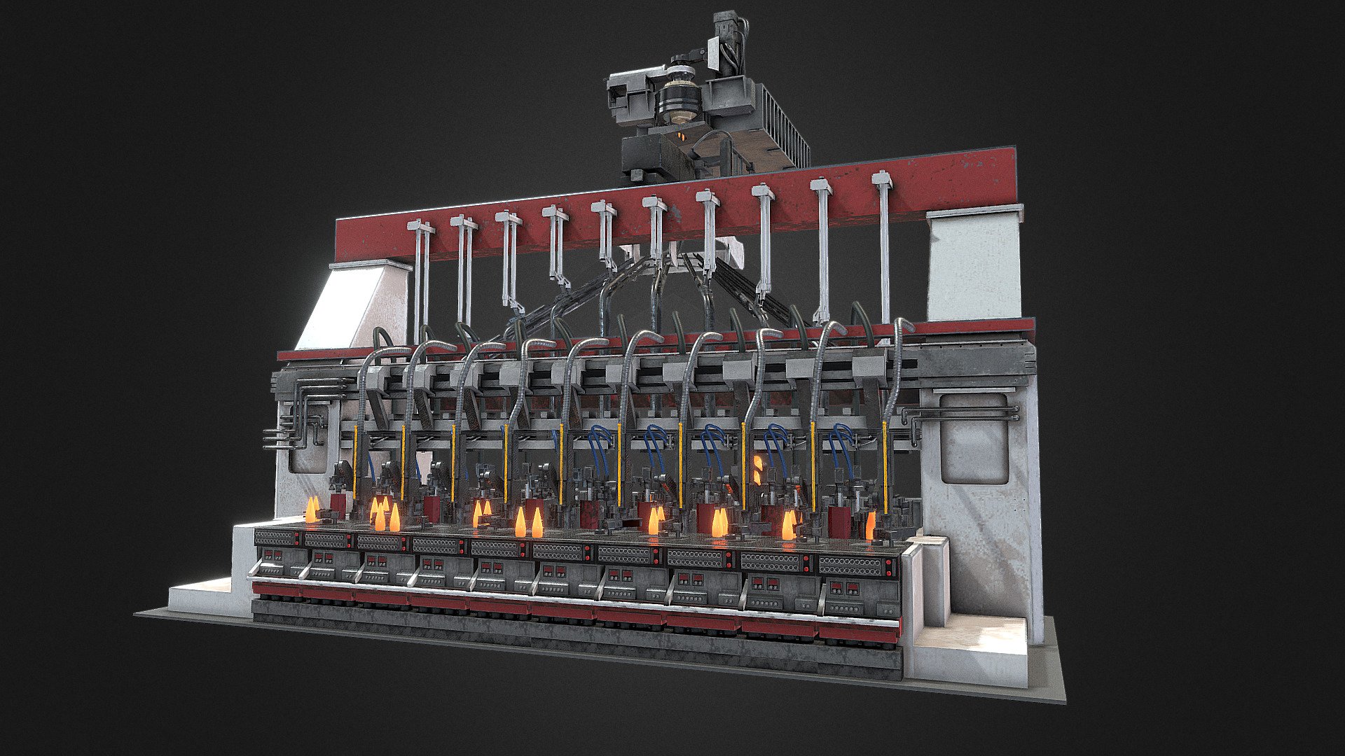 Glass bottle forming machine - 3D model by skibigfx [df81a9a] - Sketchfab