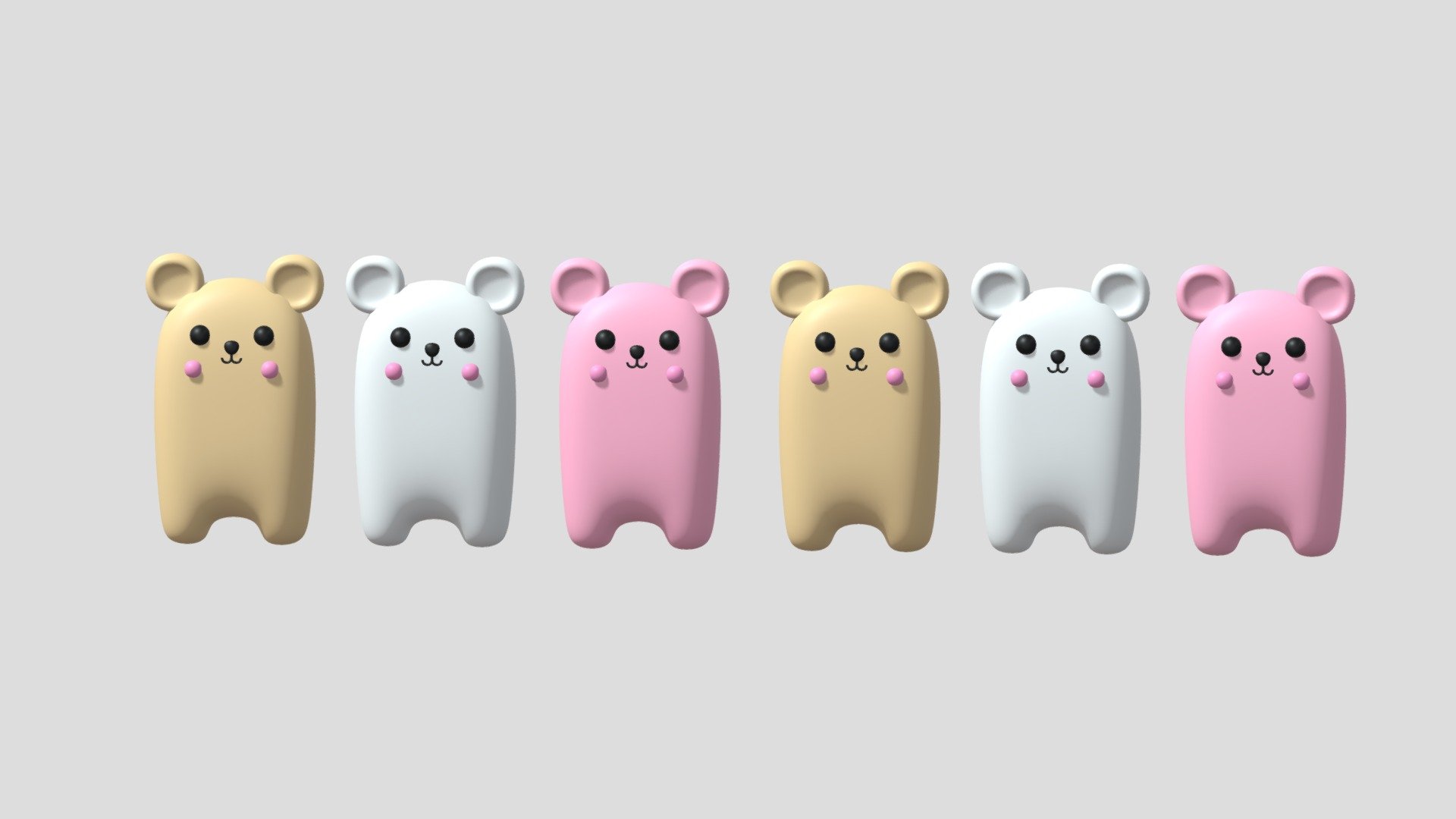 Cartoon Cute Mouse Rat Bear - Buy Royalty Free 3D model by Philip Storm ...