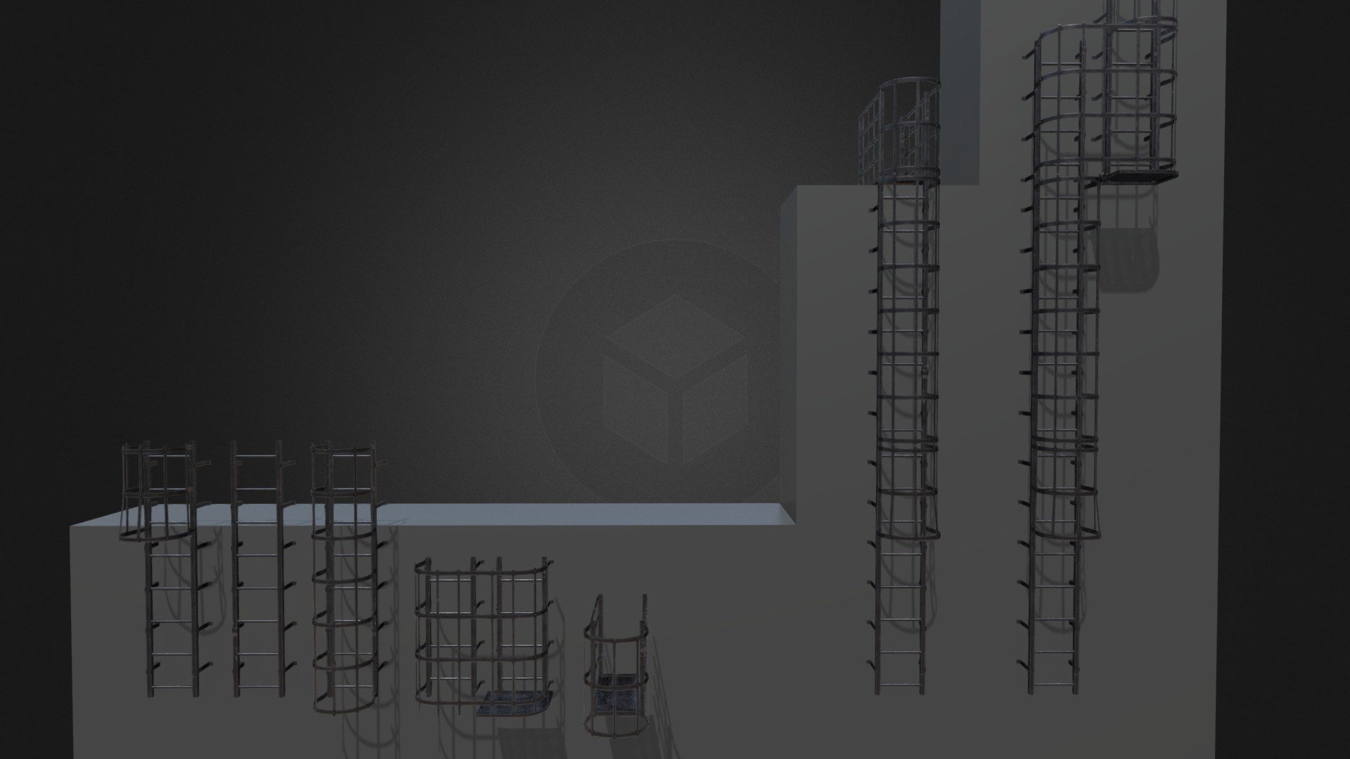 Industrial Ladders Kit - 3D model by Damir Guliev (@dgul) [df87aca ...