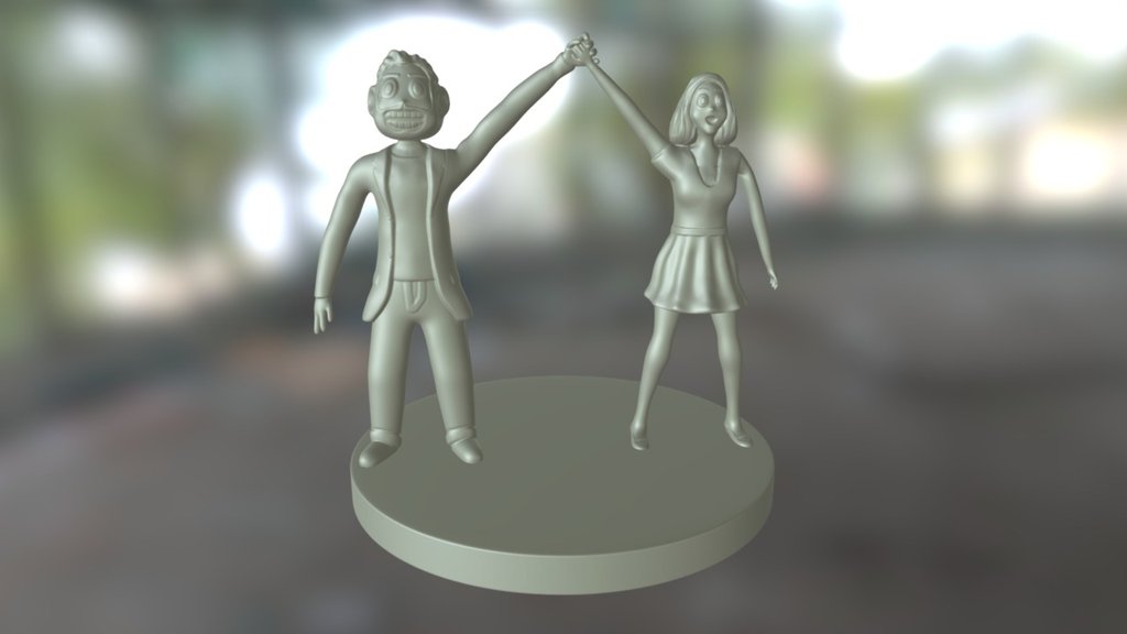 Scott Pilgrim Style Wedding Cake Topper - 3D model by jbeals [dfa2c64 ...