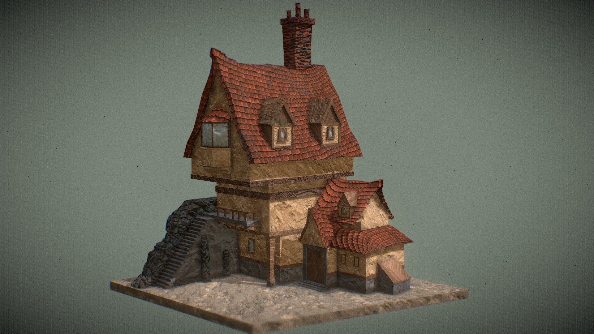Stylised House- Full textured PBR - Blender Free - Download Free 3D ...