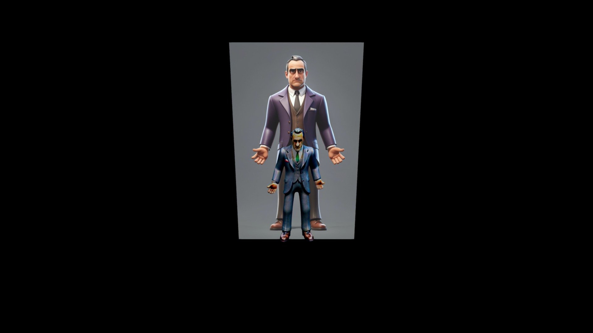 a close up of a cartoon character wearing a suit - Download Free 3D ...