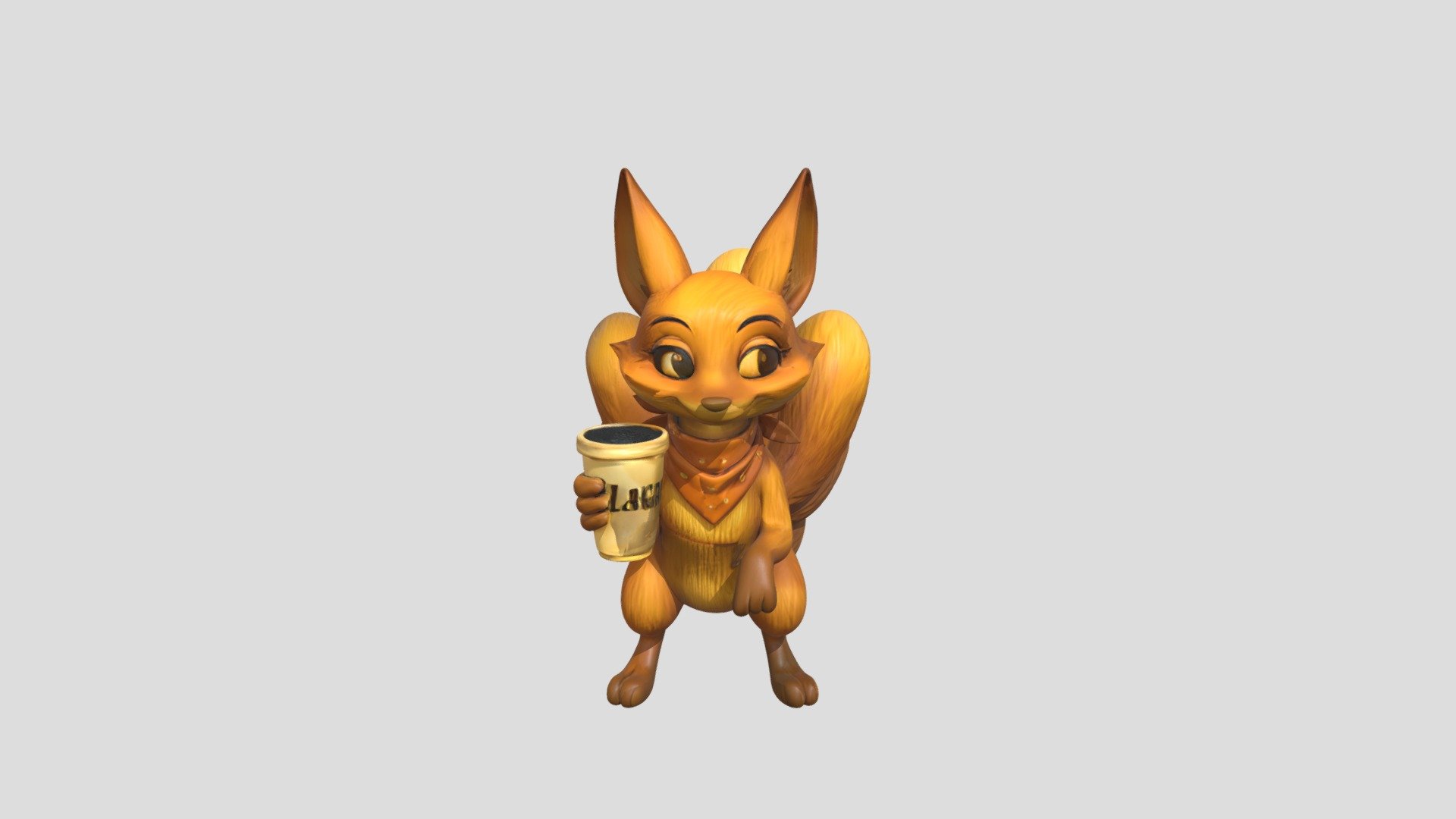 Fox holding coffee cup - 3D model by sang067878 [dfa8620] - Sketchfab
