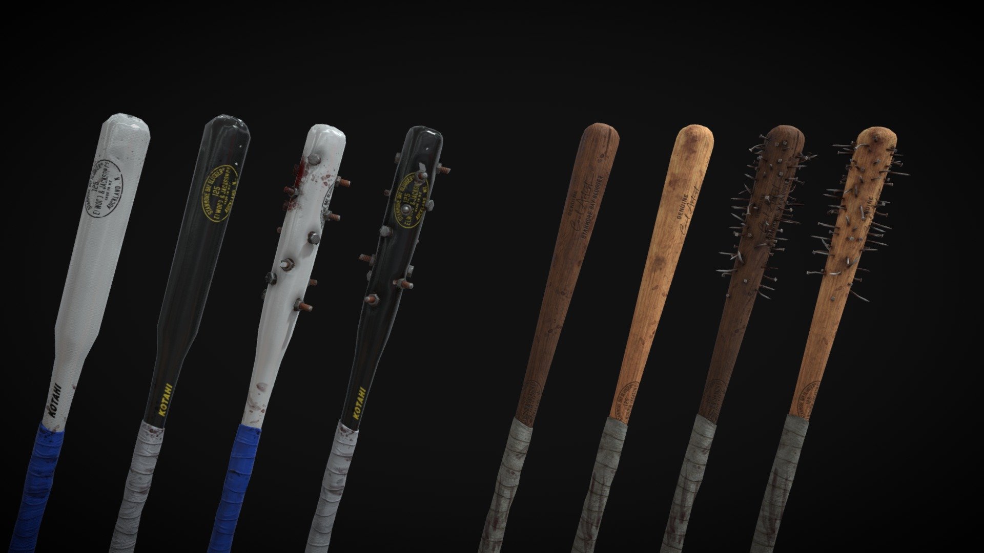 Assorted Danger Bats - 3D model by Jackson Page (@jacksonpage) [dfb5725] - Sketchfab