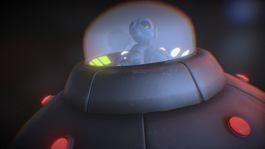 UFO + Chubby Blue Alien - 3D model by dbugg1138 [dfb9f38] - Sketchfab