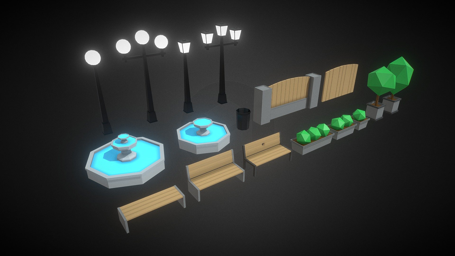 low poly park pack - Buy Royalty Free 3D model by Mgabrov [dfc1a74 ...