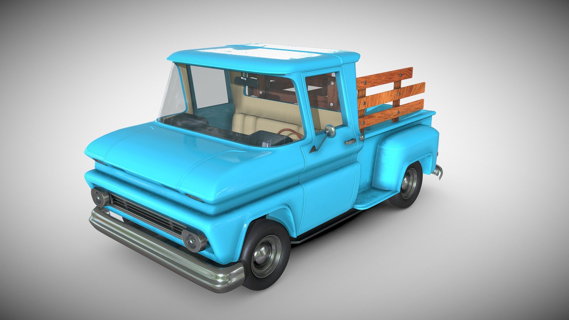 Cartoon Pickup Car Vehicle - Buy Royalty Free 3D model by rfarencibia ...