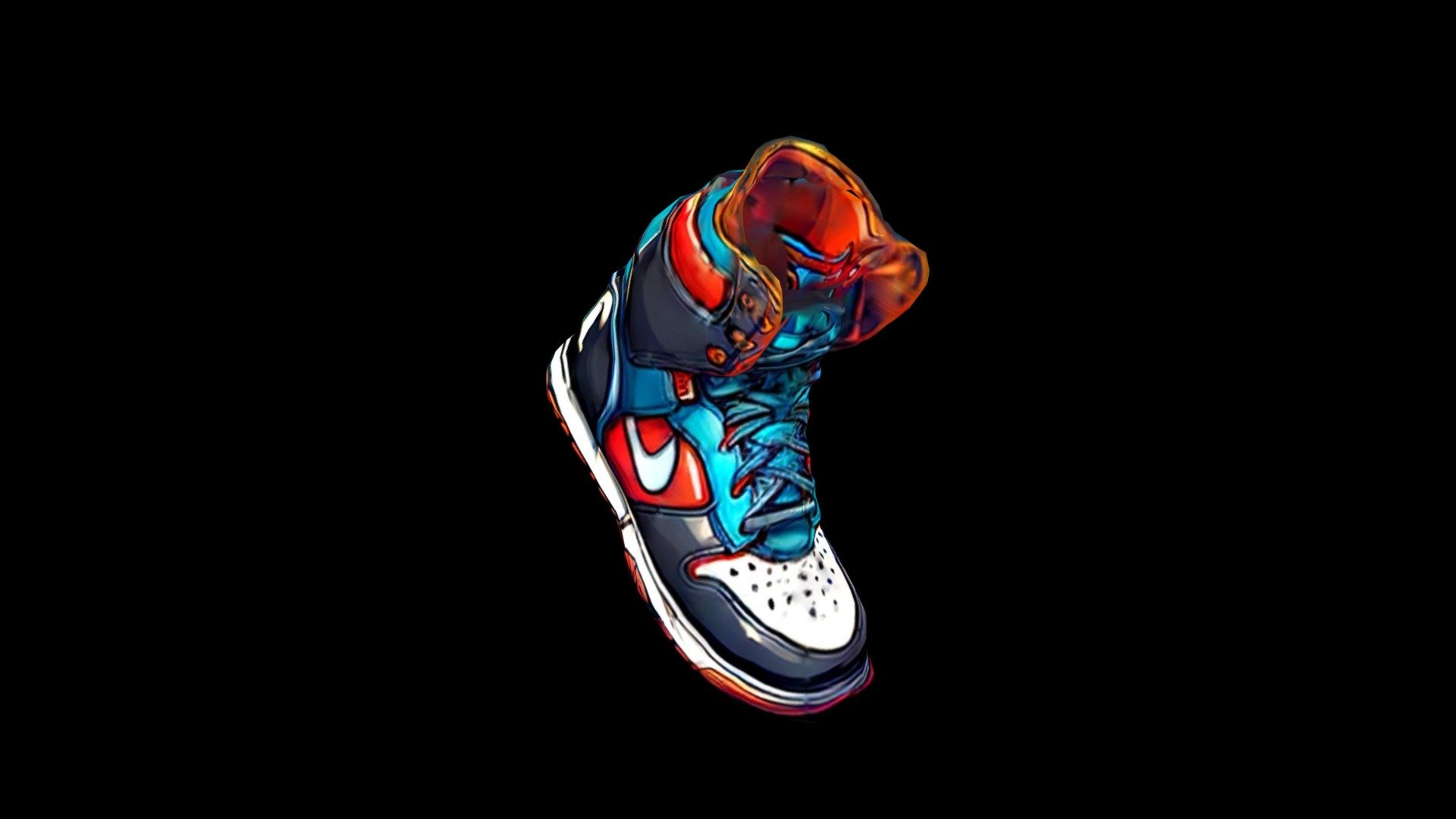 This image is a cartoon illustration of a Nike h - Download Free 3D ...