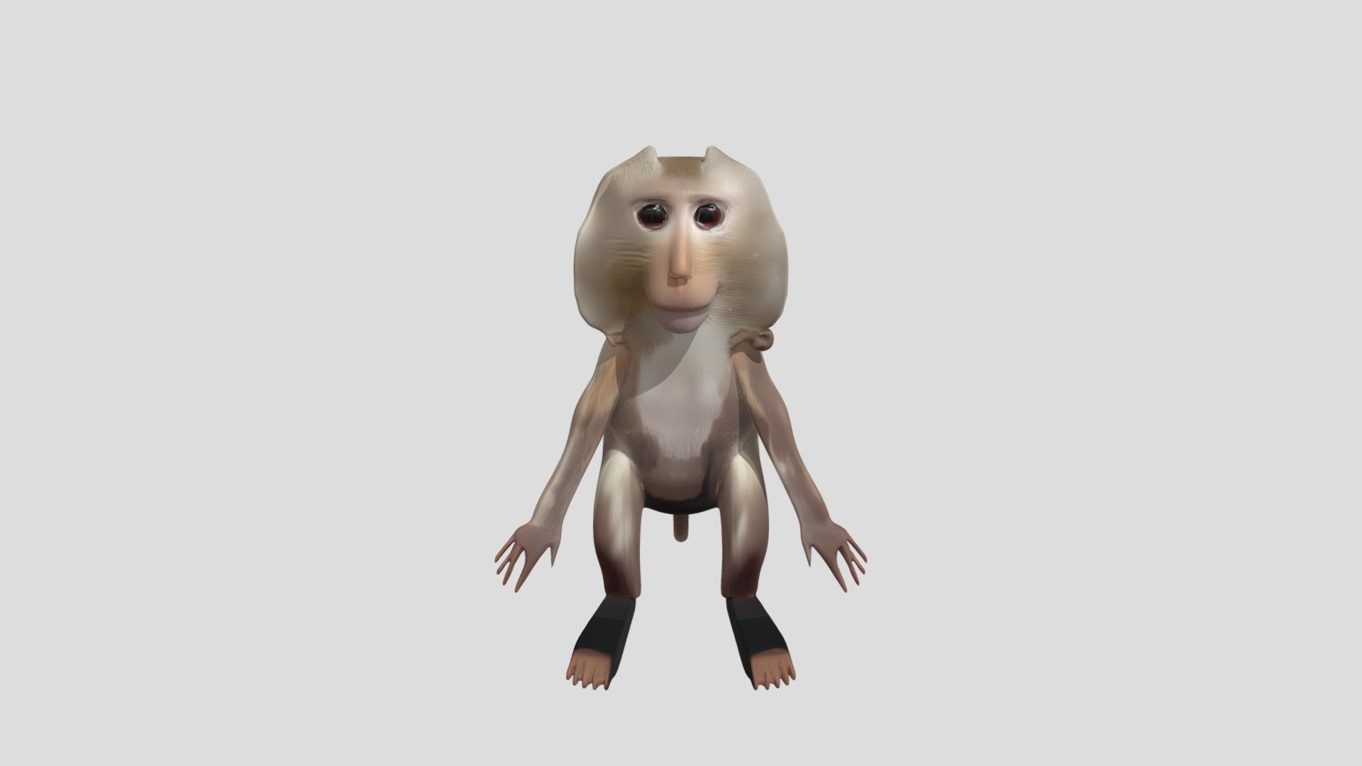cartoon monkey facing forward - 3D model by UnityGameModelShare ...