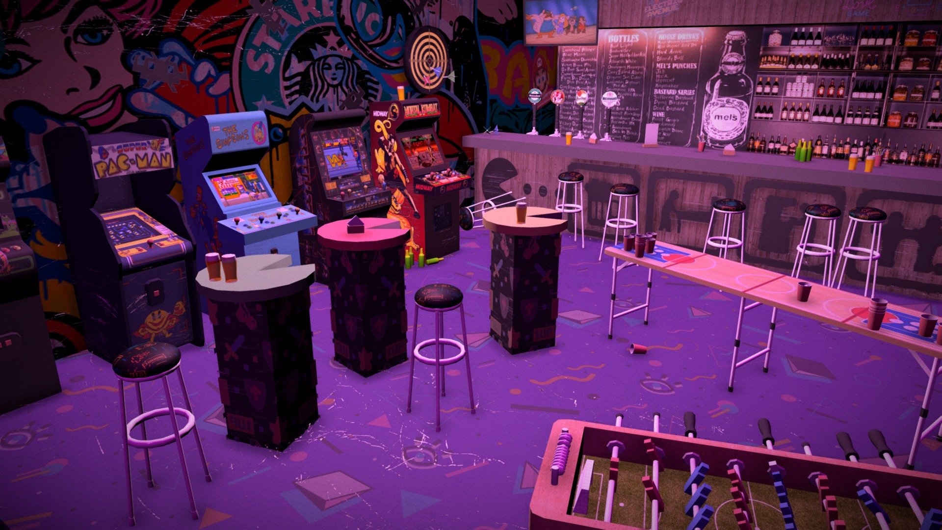 Retro Game Pub - 3D model by Koalas [dfd4a16] - Sketchfab