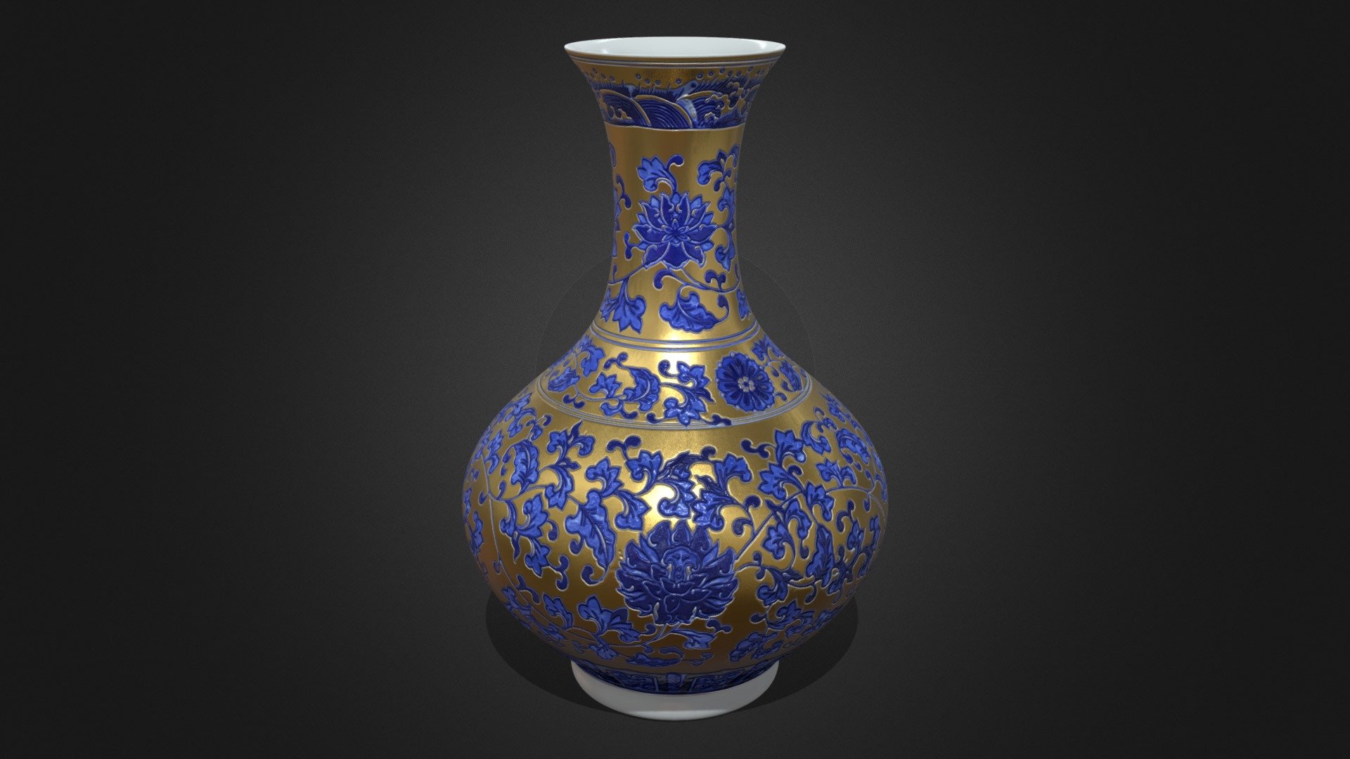 Porcelain Blue Gold-4K-BakeMaterialTest - Buy Royalty Free 3D model by ...