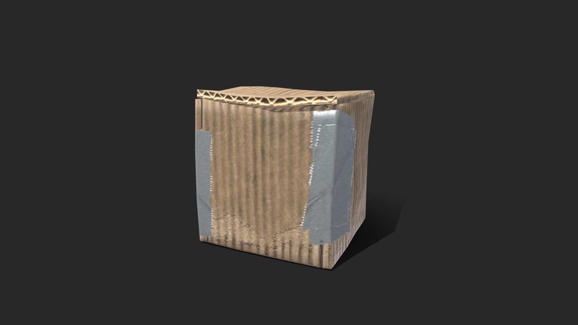 Cardboard taped box, wasteland junk item - Buy Royalty Free 3D model by ...