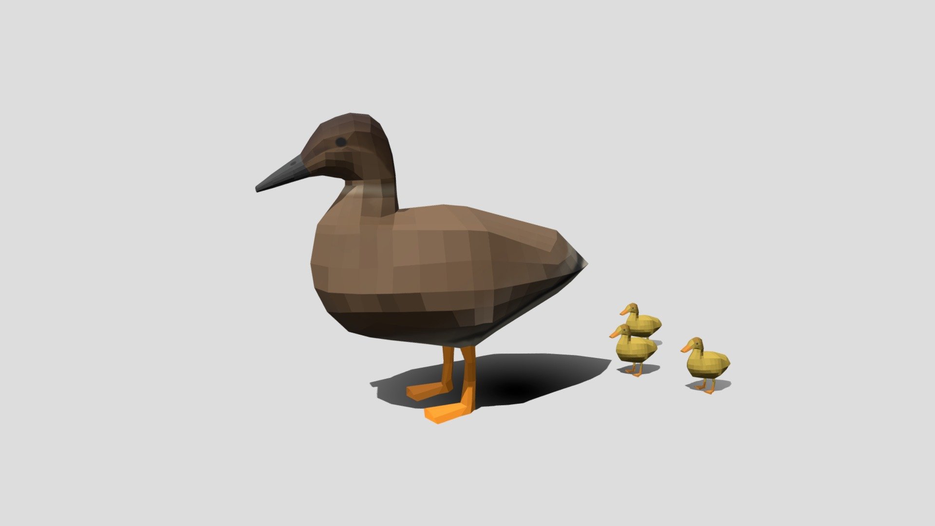 Low Poly Cartoon Gadwall Duck - Buy Royalty Free 3D model by chroma3d ...