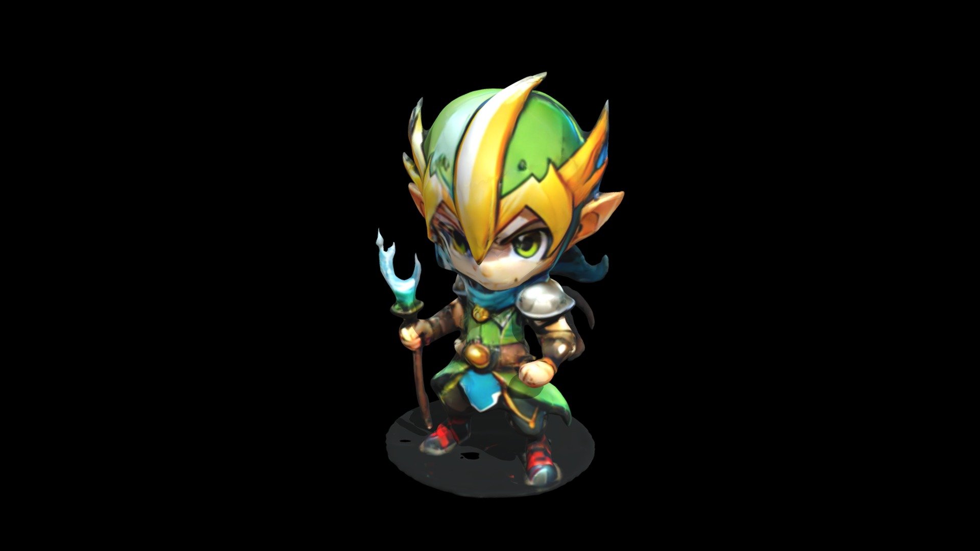 a cartoon character with a torch in his hand - Download Free 3D model ...