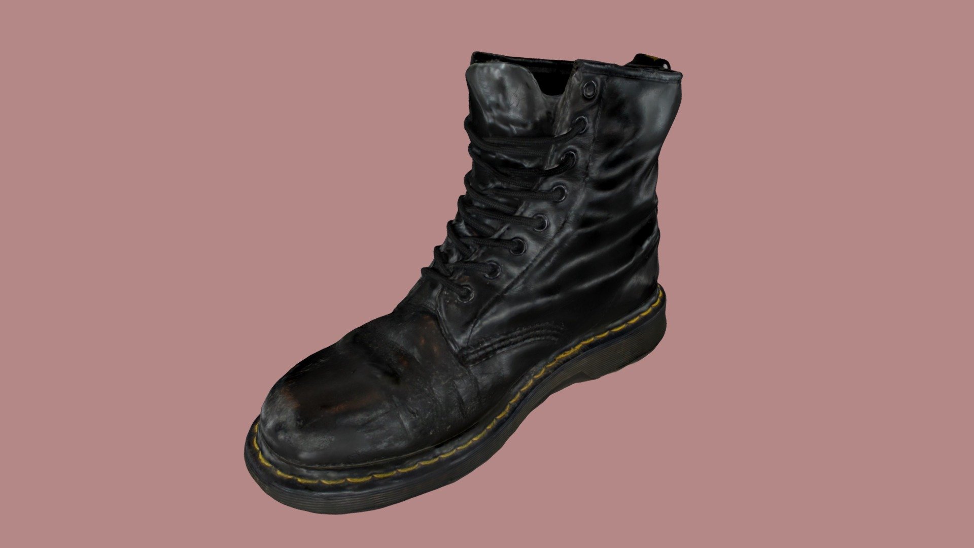 Doc Martin Style Women's Leather Right Boot - Buy Royalty Free 3D model ...
