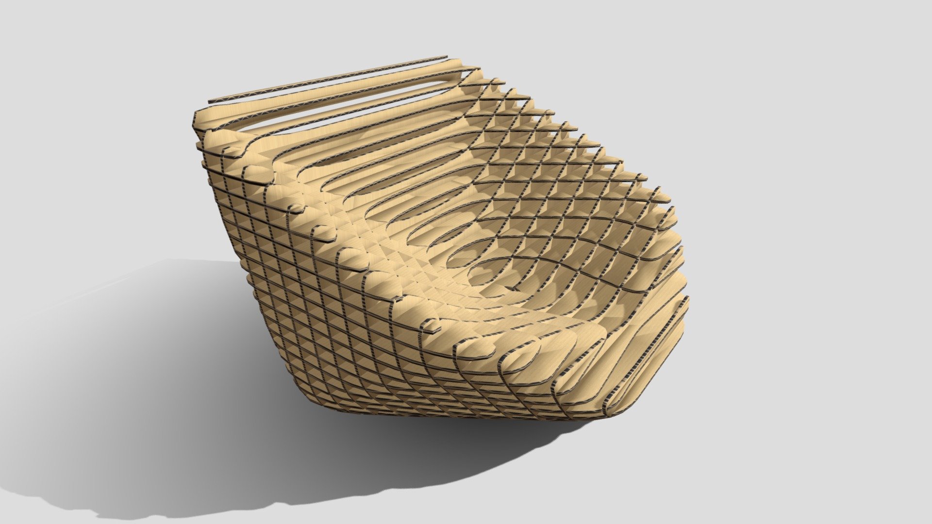 Chair cardboard concept 9 (interlocked) - Buy Royalty Free 3D model by ...