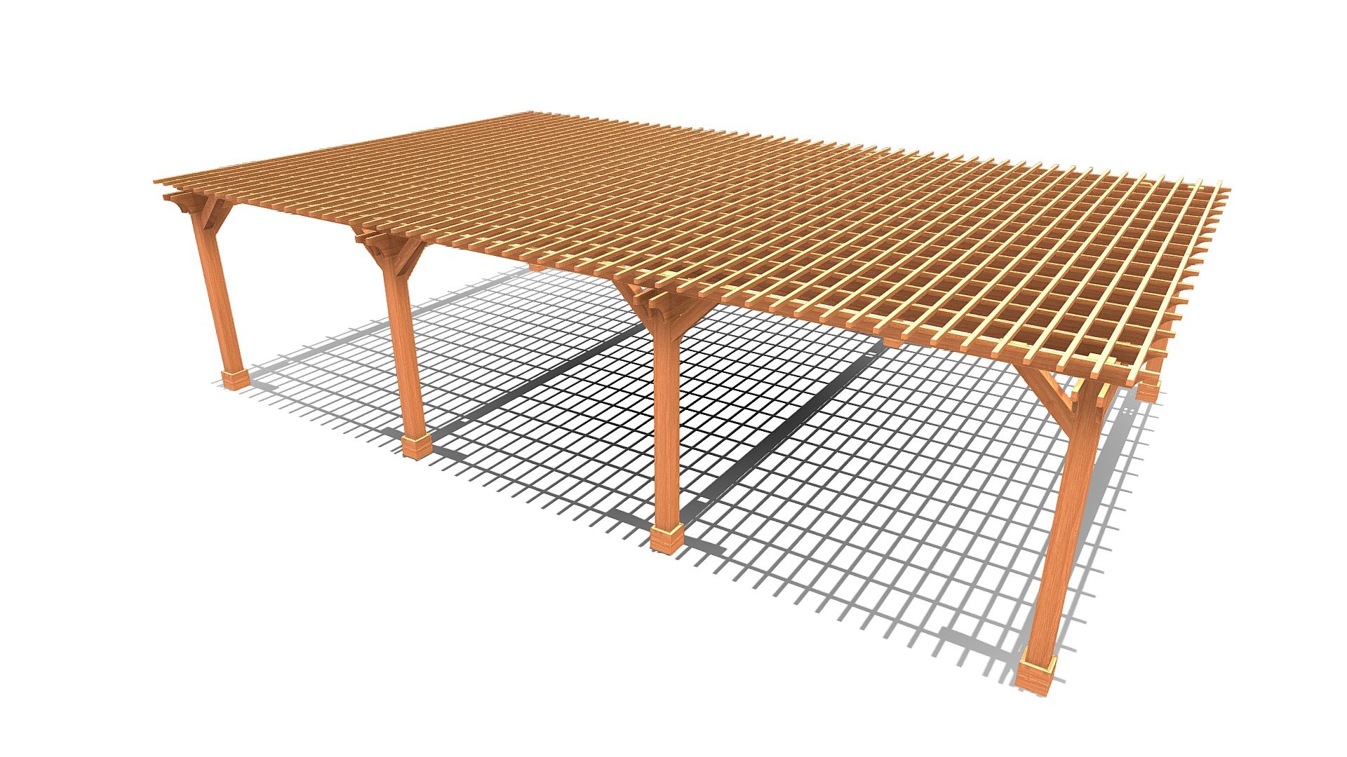 Custom Pergola 40 ft L x 25 ft W - 3D model by Forever Redwood [e00359a ...