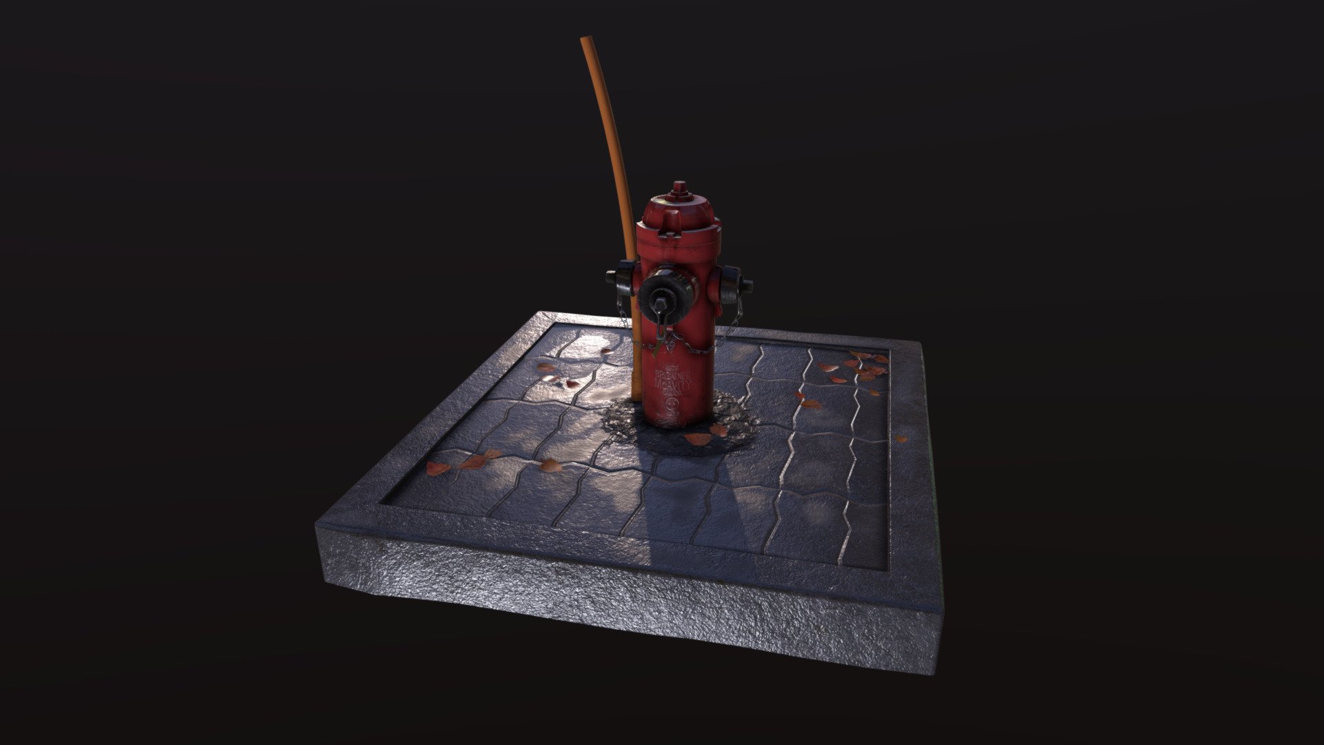 Fire Hydrant Sideqalk fall scene - 3D model by marinabelov [e003921 ...